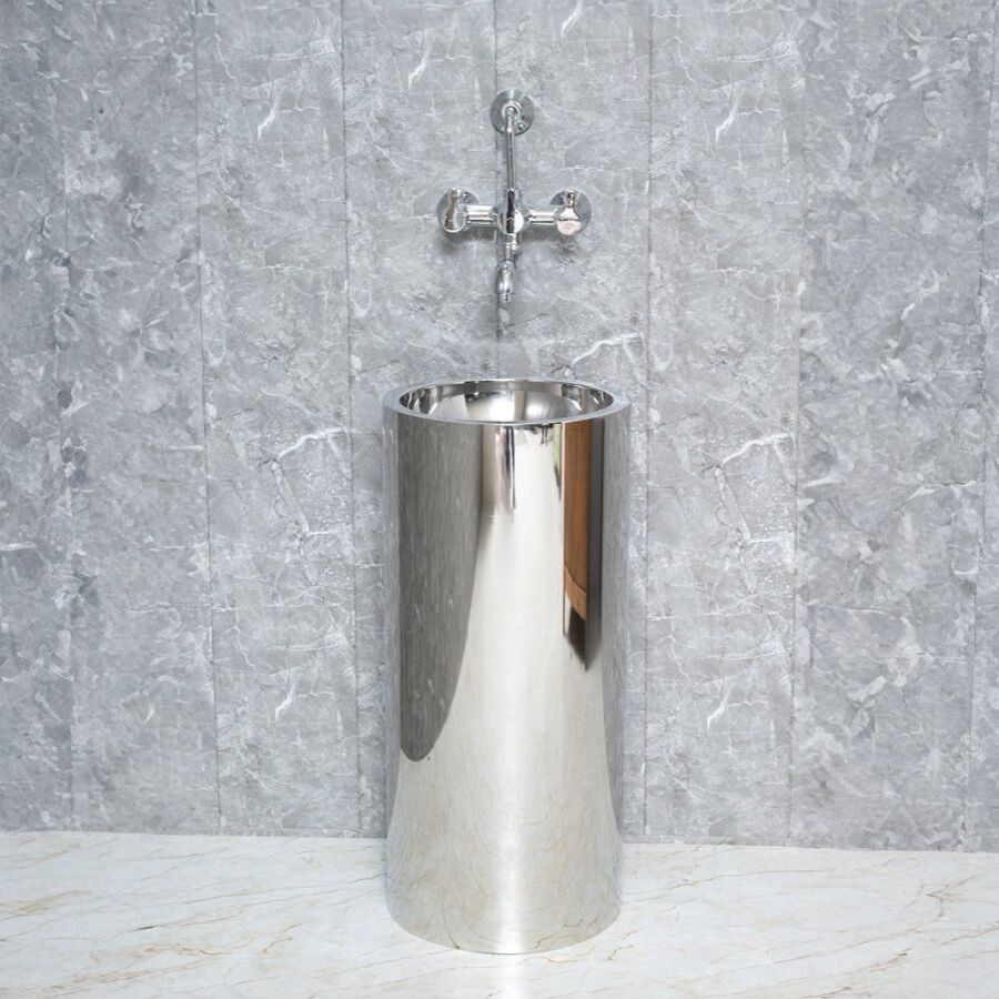 Round Stainless Steel Pedestal Wash Basin – CDM General Trading