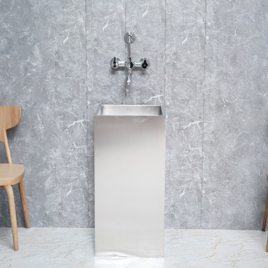 Square Stainless Steel Pedestal Wash Basin – CDM General Trading