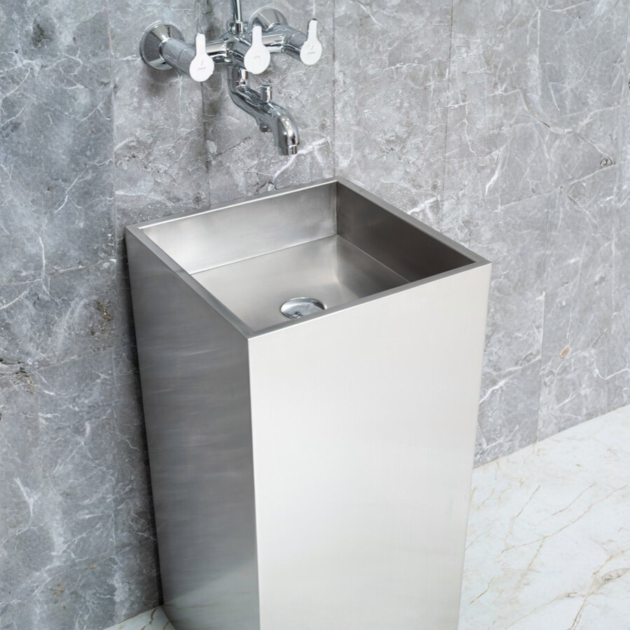 Square Stainless Steel Pedestal Wash Basin – CDM General Trading